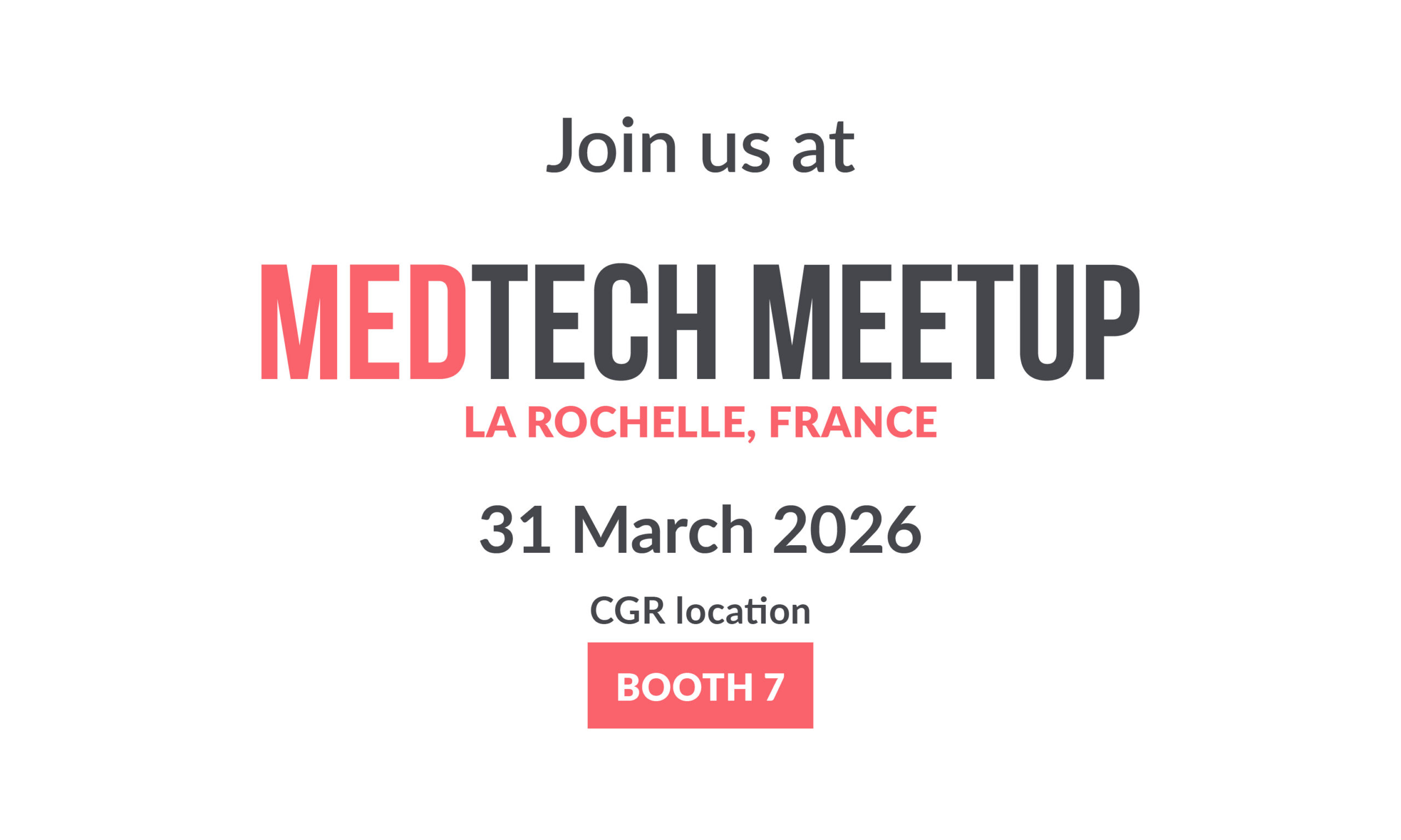 CGR International at MedTech Meetup 2026 in La Rochelle - CGR